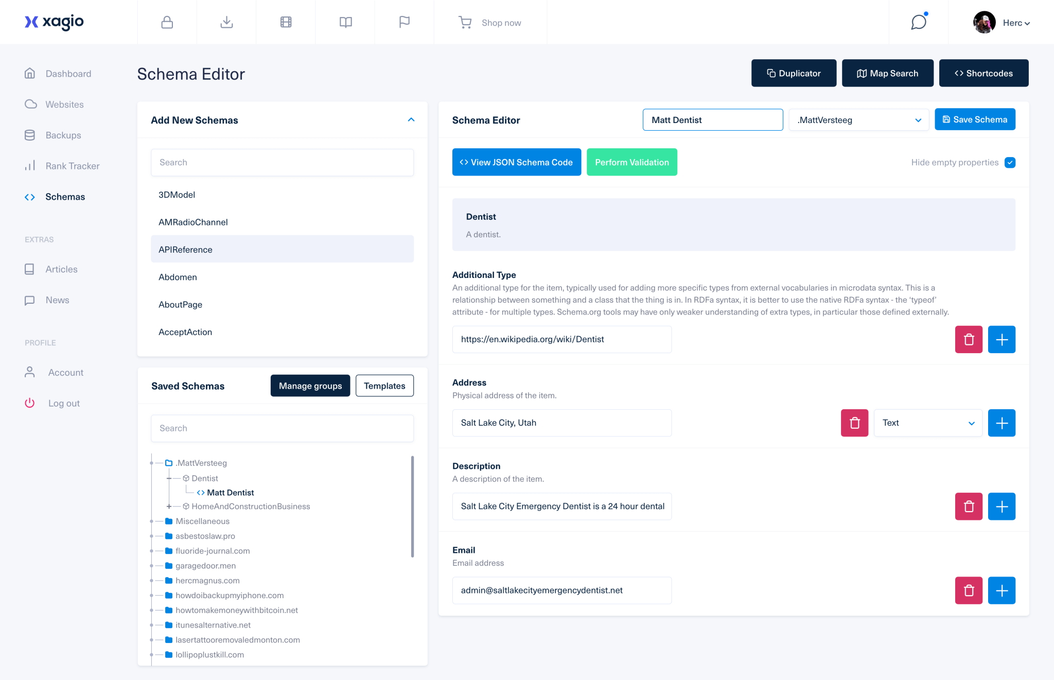 Schema Generator JSON LD Code Builder | Xagio